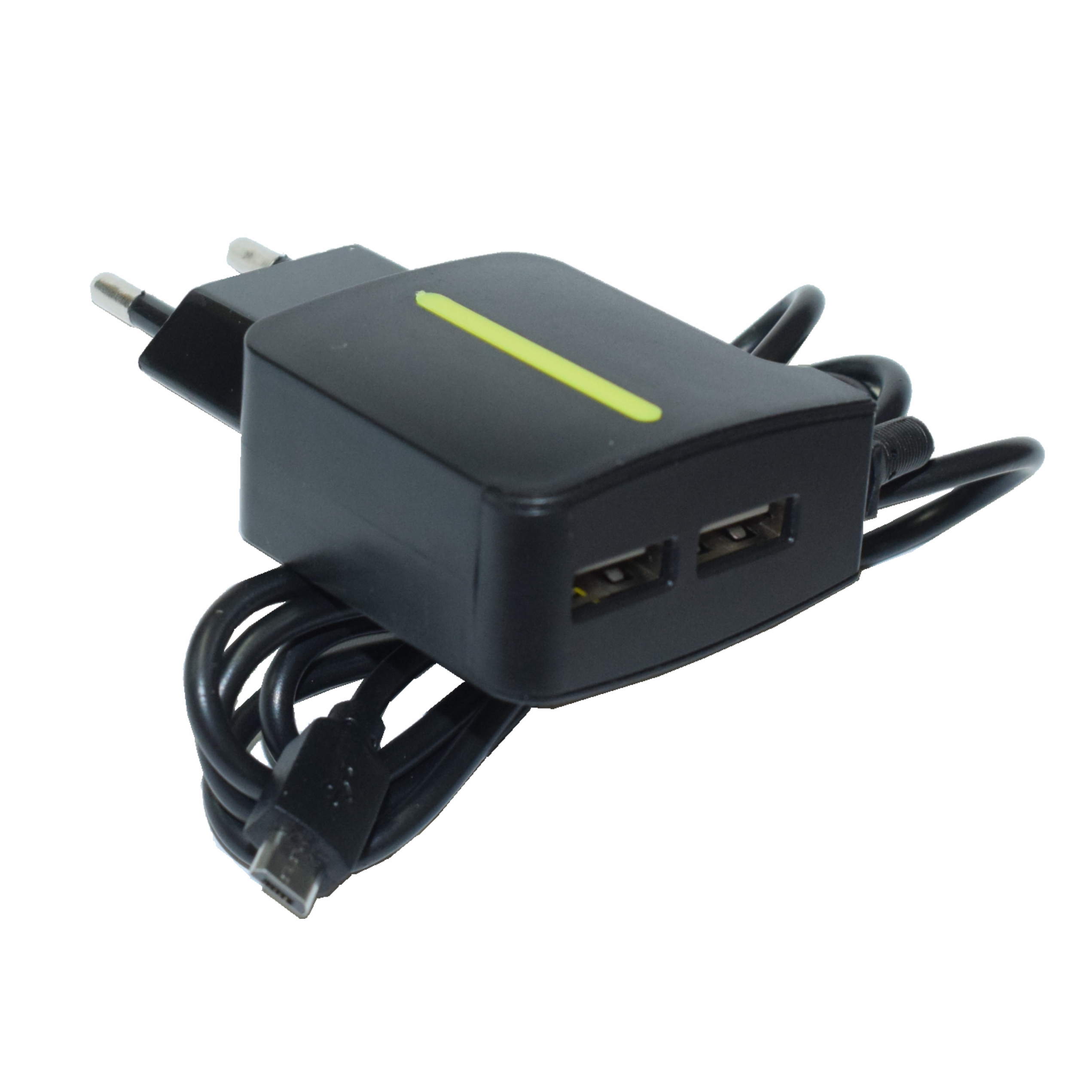 ЗАРЯДНО УСТРОЙСТВО 5V/2A MICRO USB 2XUSB PORT ЧЕРНО